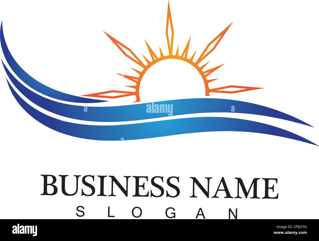 Water wave and sun icon vector illustration design logo Stock Vector ...