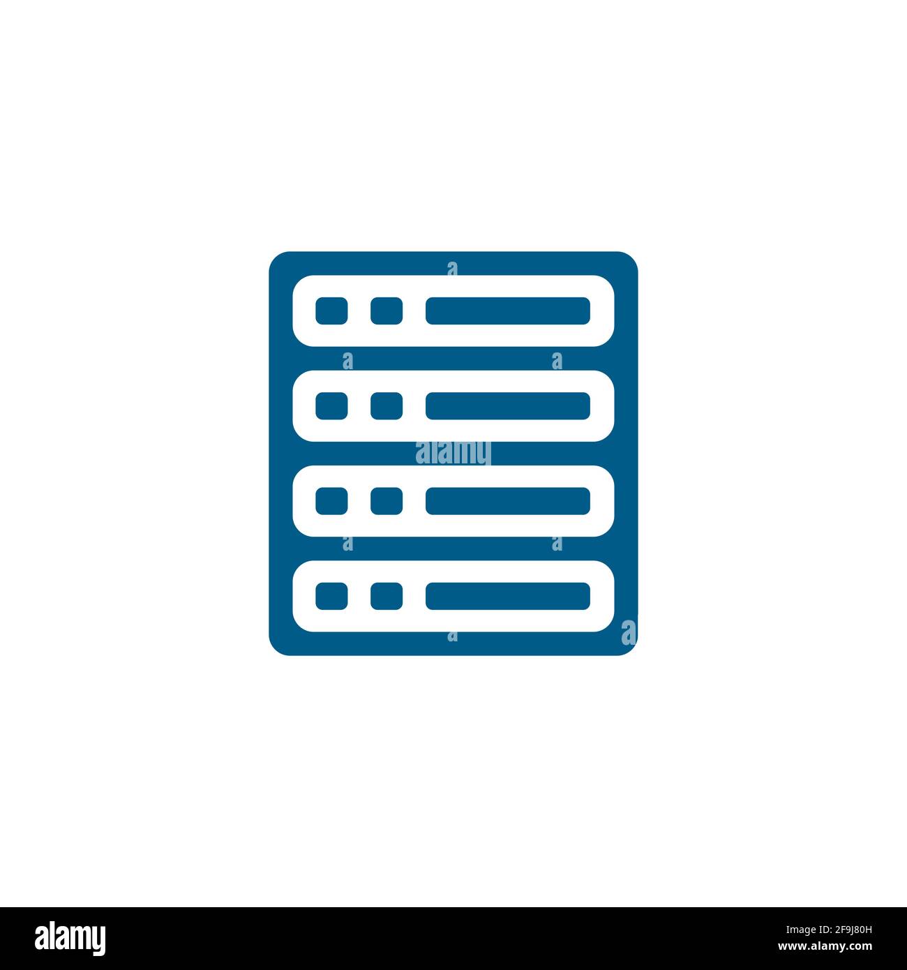 Server Blue Icon On White Background. Blue Flat Style Vector ...