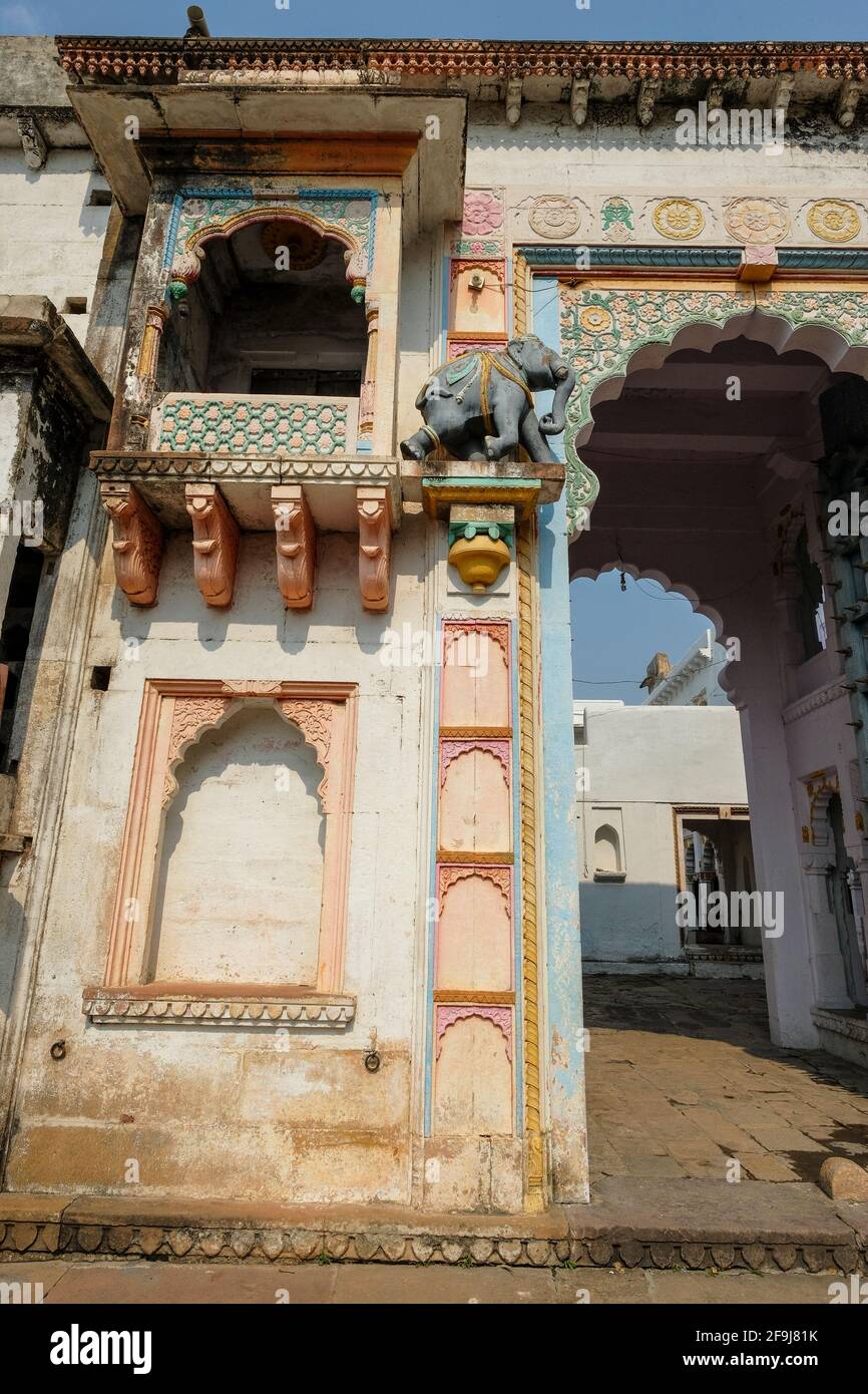 Omkareshwar, India - March 2021: Facade of the Mandhata Palace located ...
