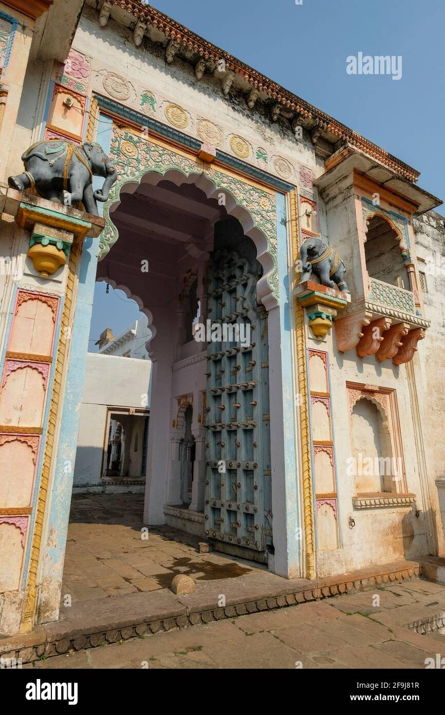 Omkareshwar, India - March 2021: Facade of the Mandhata Palace located ...