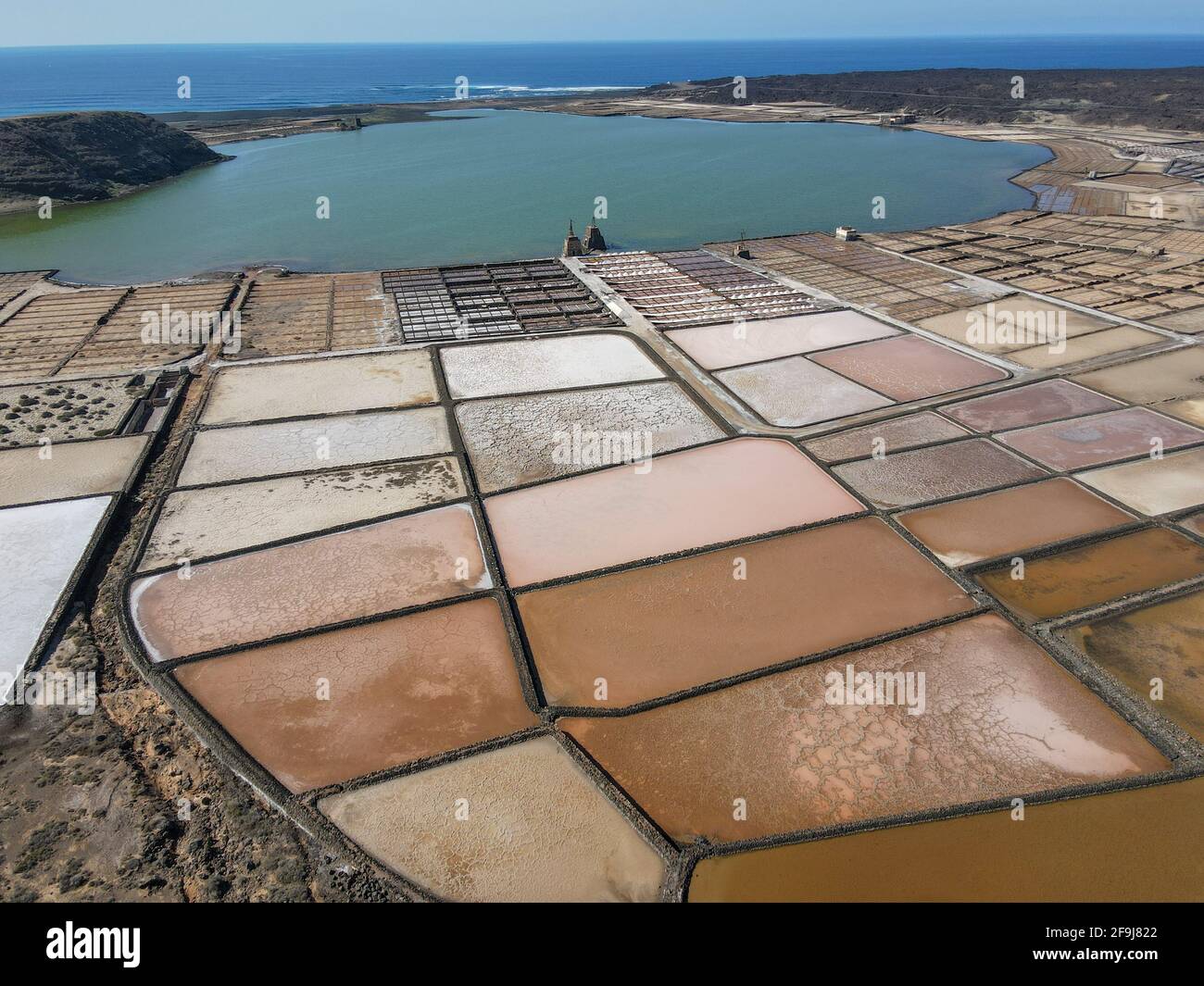 Aerial view industrial extraction salt hi-res stock photography and ...