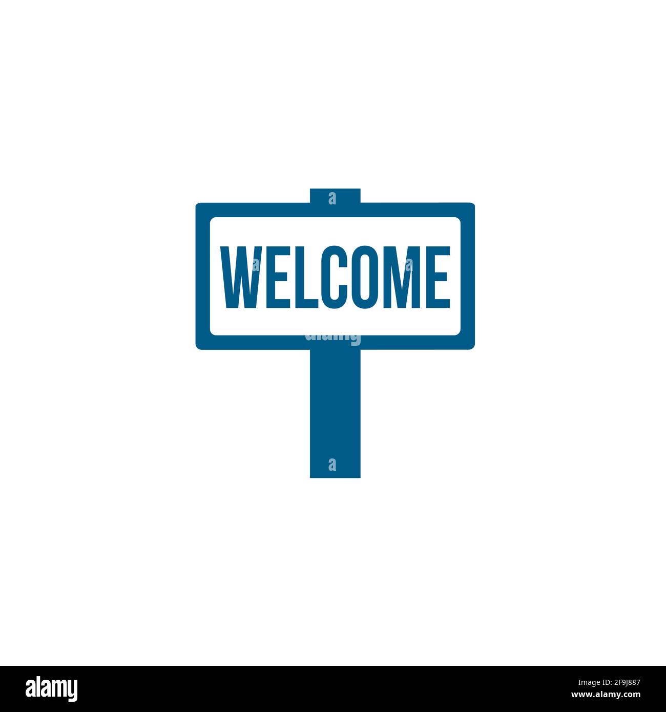 Signpost Blue Icon On White Background. Blue Flat Style Vector ...