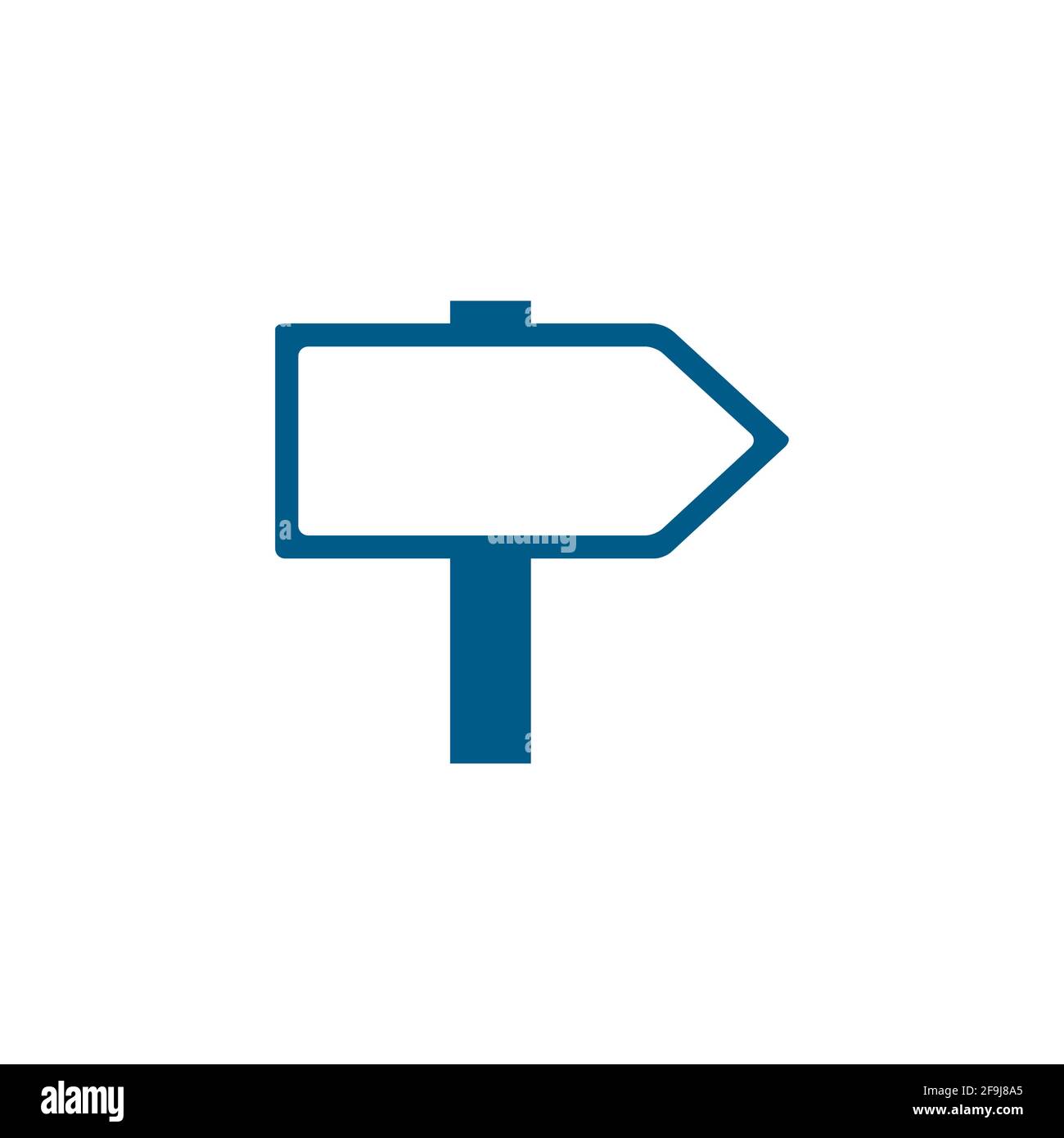 Signpost Blue Icon On White Background. Blue Flat Style Vector ...