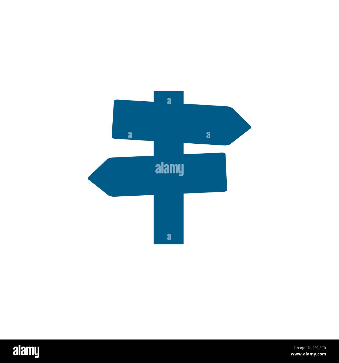 Signpost Blue Icon On White Background. Blue Flat Style Vector ...