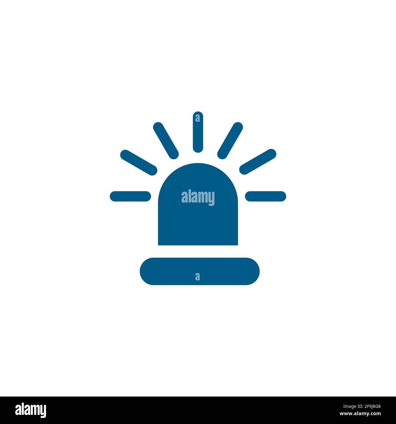Siren Light Blue Icon On White Background. Blue Flat Style Vector ...