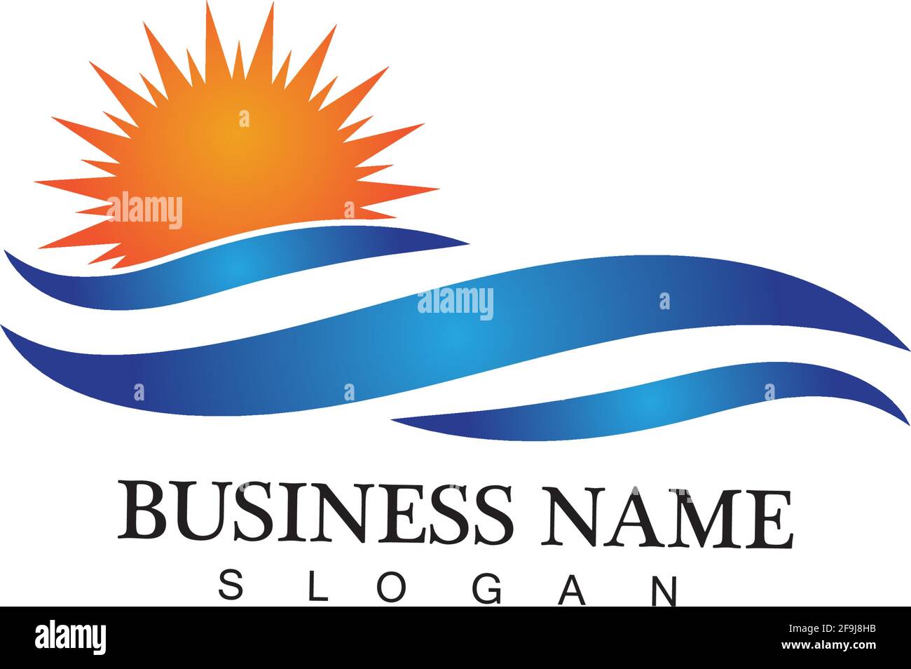 Water wave and sun icon vector illustration design logo Stock Vector ...