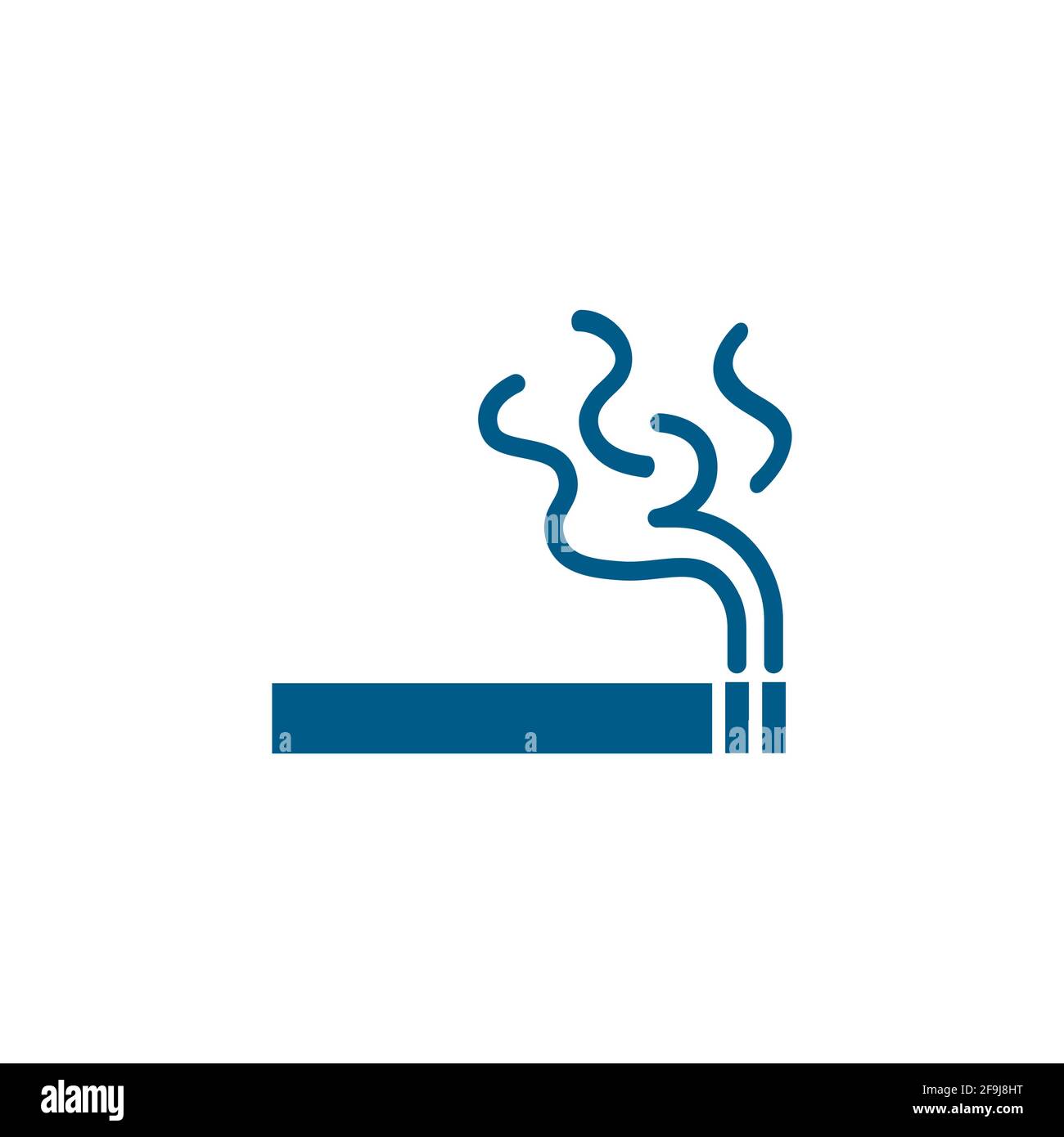 Simple Cigarette Blue Icon On White Background. Blue Flat Style Vector ...