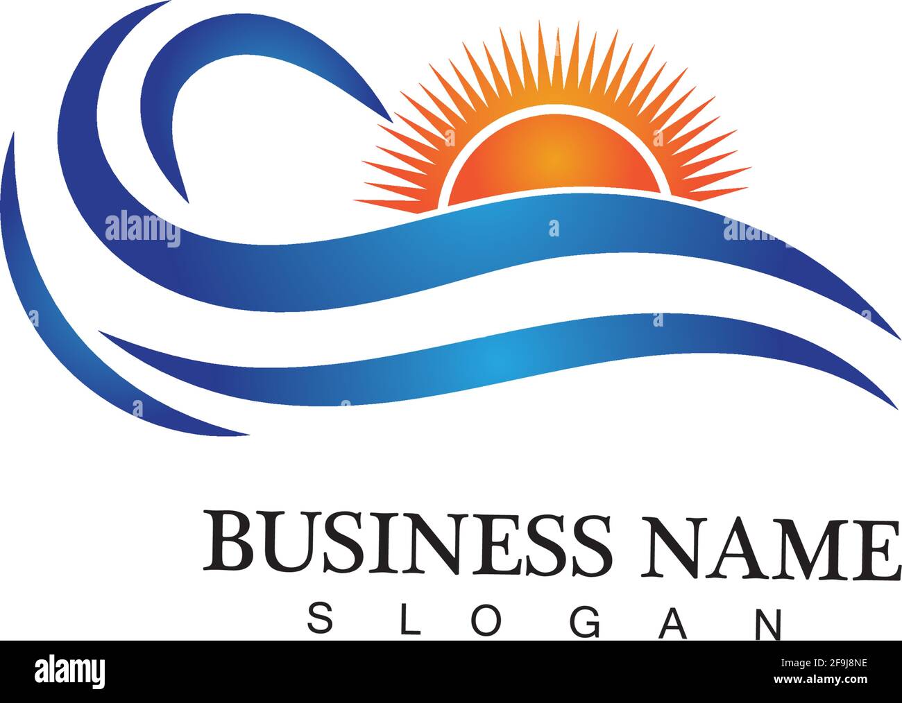 Water wave and sun icon vector illustration design logo Stock Vector ...