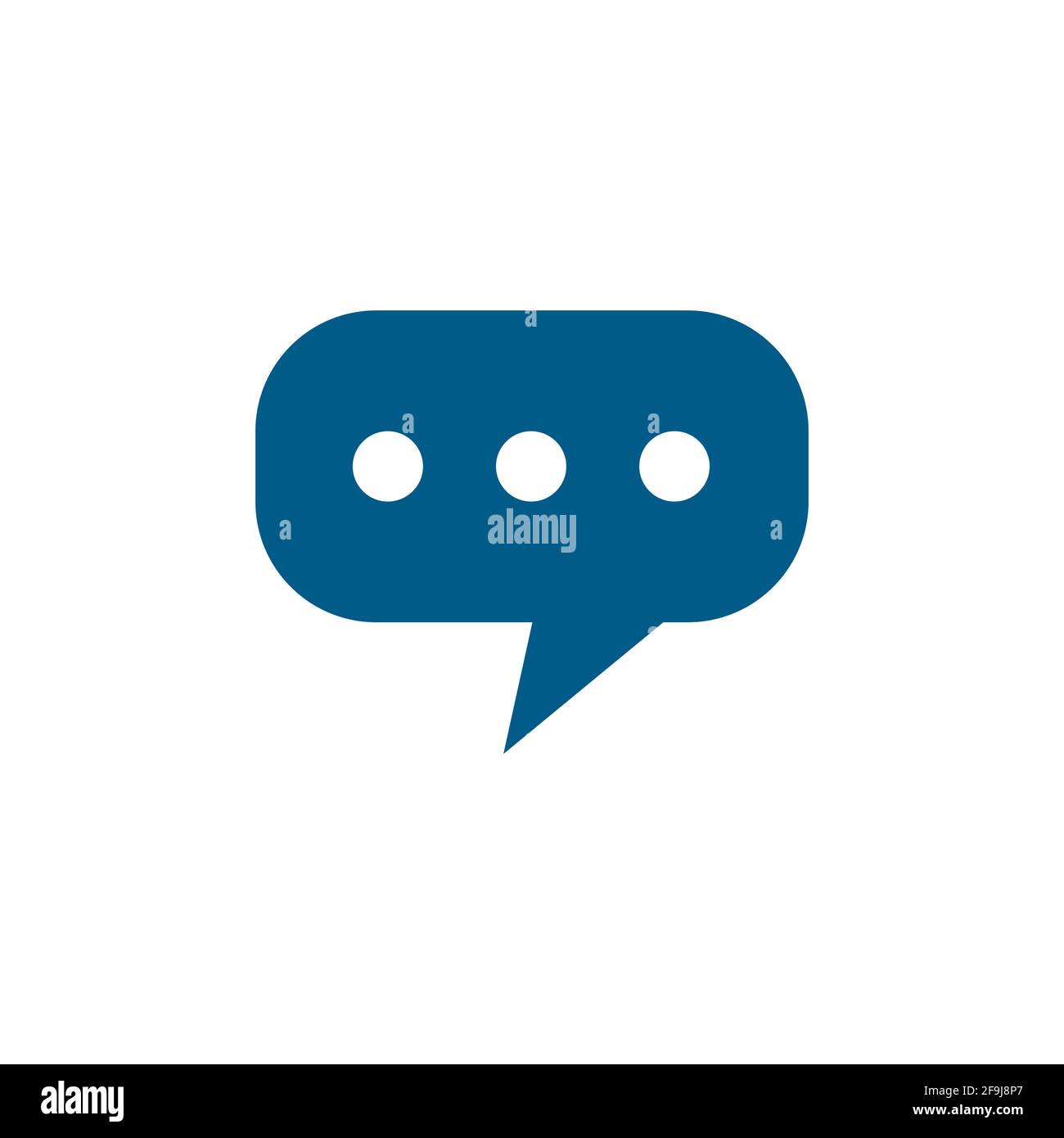 Speech Bubble Blue Icon On White Background. Blue Flat Style Vector ...
