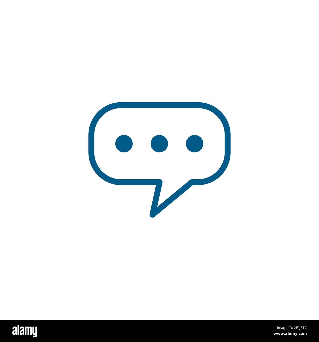 Speech Bubble Line Blue Icon On White Background. Blue Flat Style ...