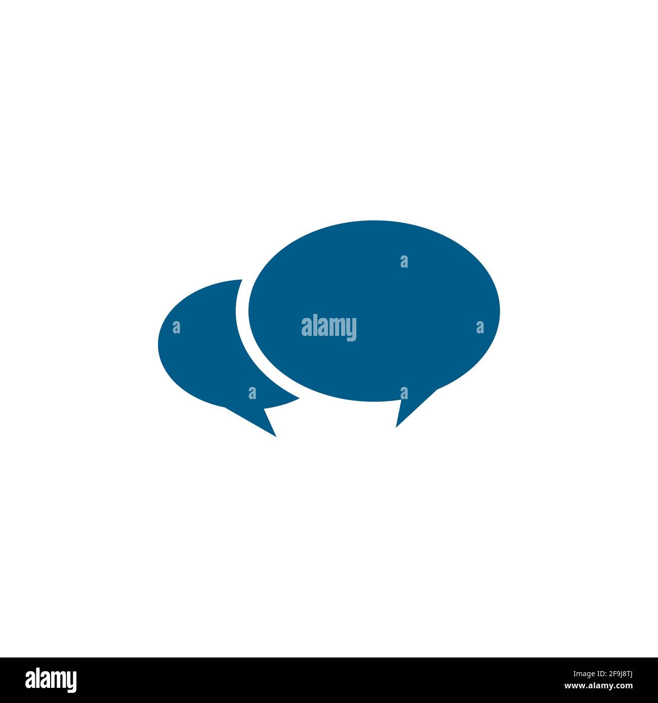 Speech Bubble Blue Icon On White Background. Blue Flat Style Vector ...