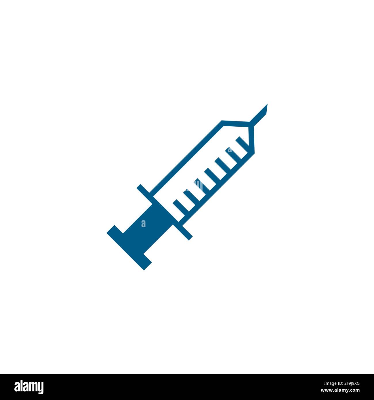Syringe Blue Icon On White Background. Blue Flat Style Vector ...