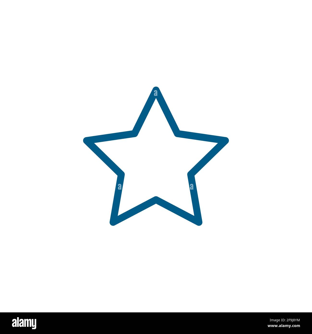 Star Line Blue Icon On White Background. Blue Flat Style Vector ...