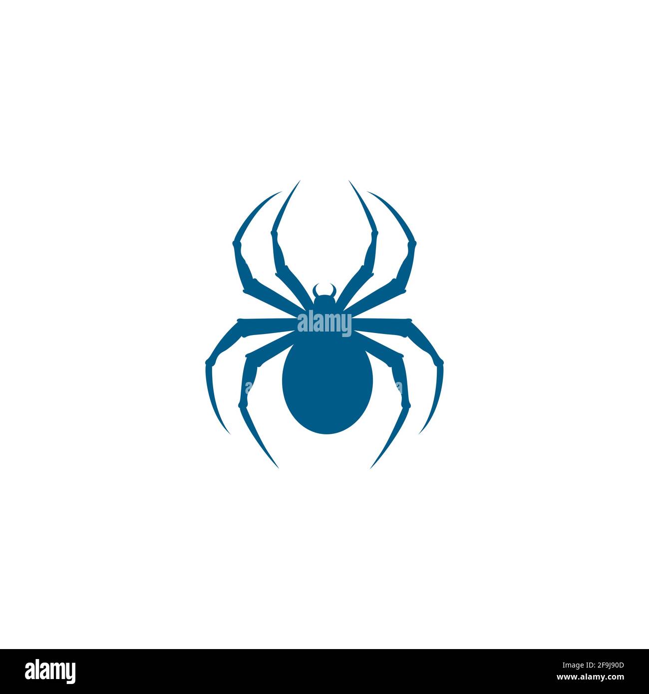 Spider Blue Icon On White Background. Blue Flat Style Vector ...