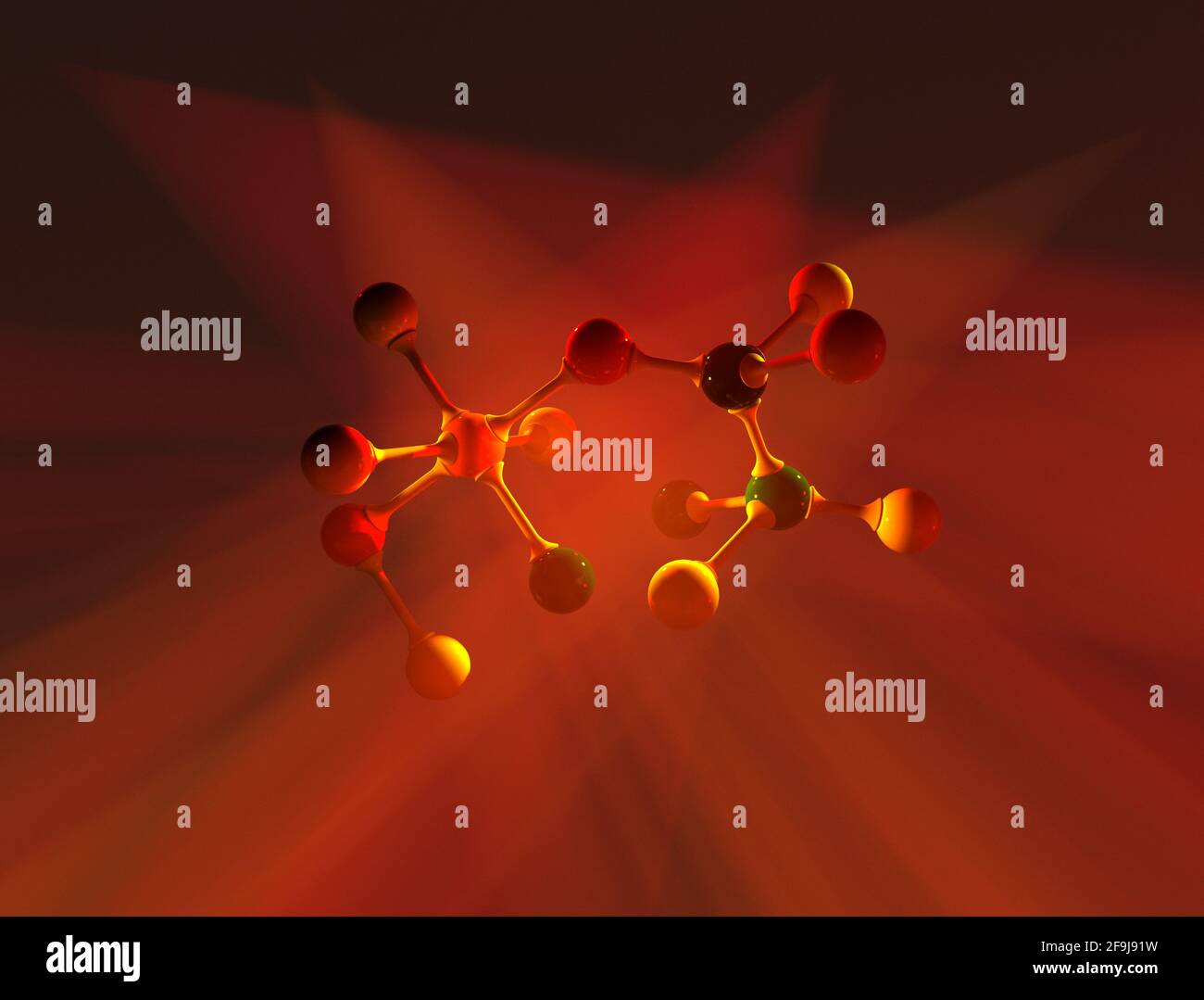 molecular structure in red light rays. 3d rendering Stock Photo - Alamy