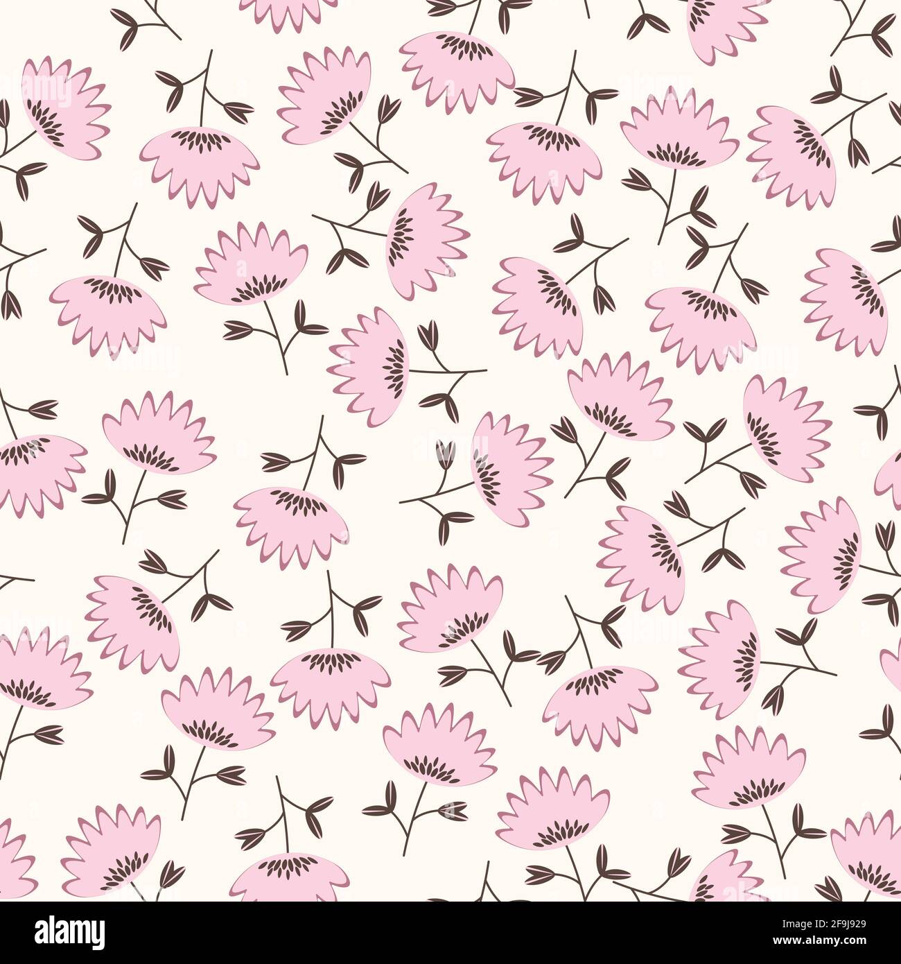 Seamless floral pattern based on traditional folk art ornaments ...