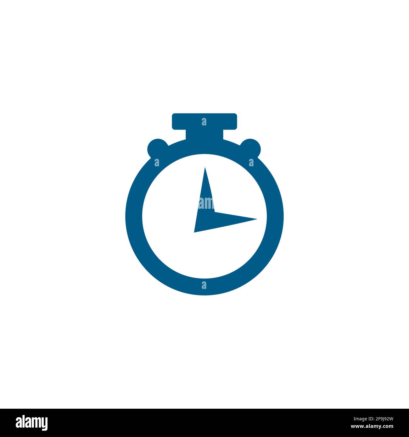 Stopwatch Blue Icon On White Background. Blue Flat Style Vector ...
