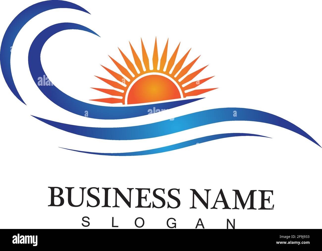 Water wave and sun icon vector illustration design logo Stock Vector ...