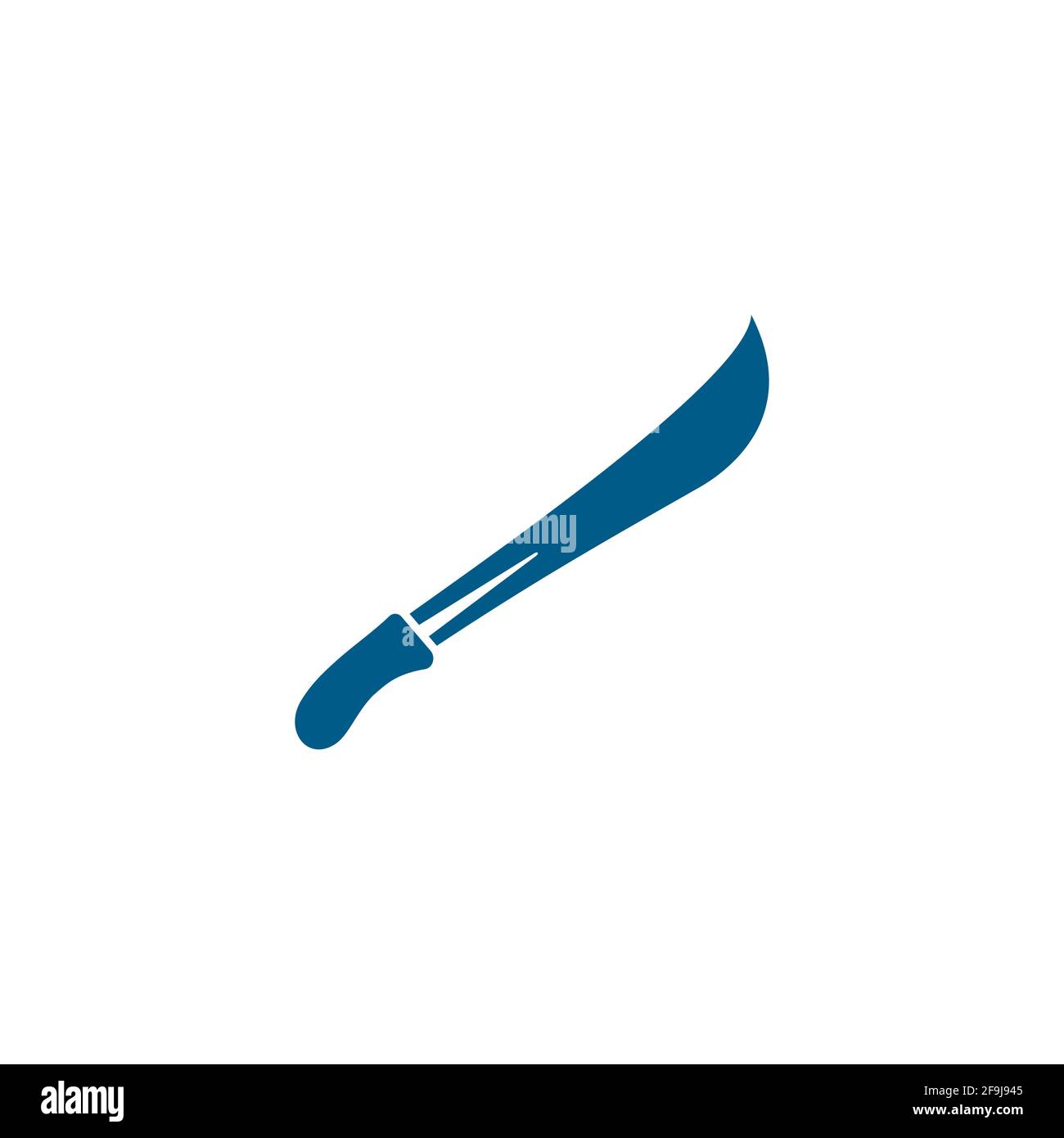 Sword Blue Icon On White Background. Blue Flat Style Vector ...
