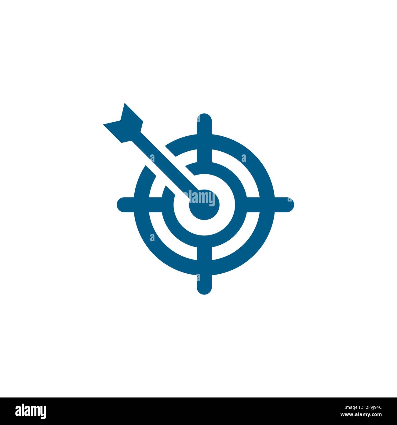 Target Blue Icon On White Background. Blue Flat Style Vector ...