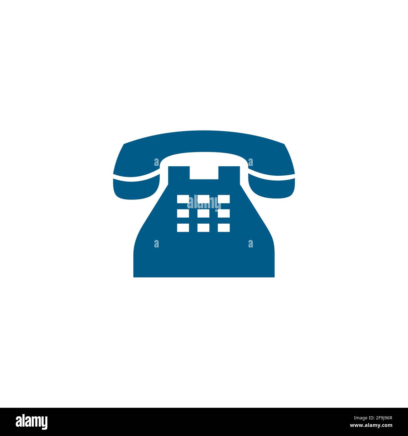Blue Telephone Icon Vector