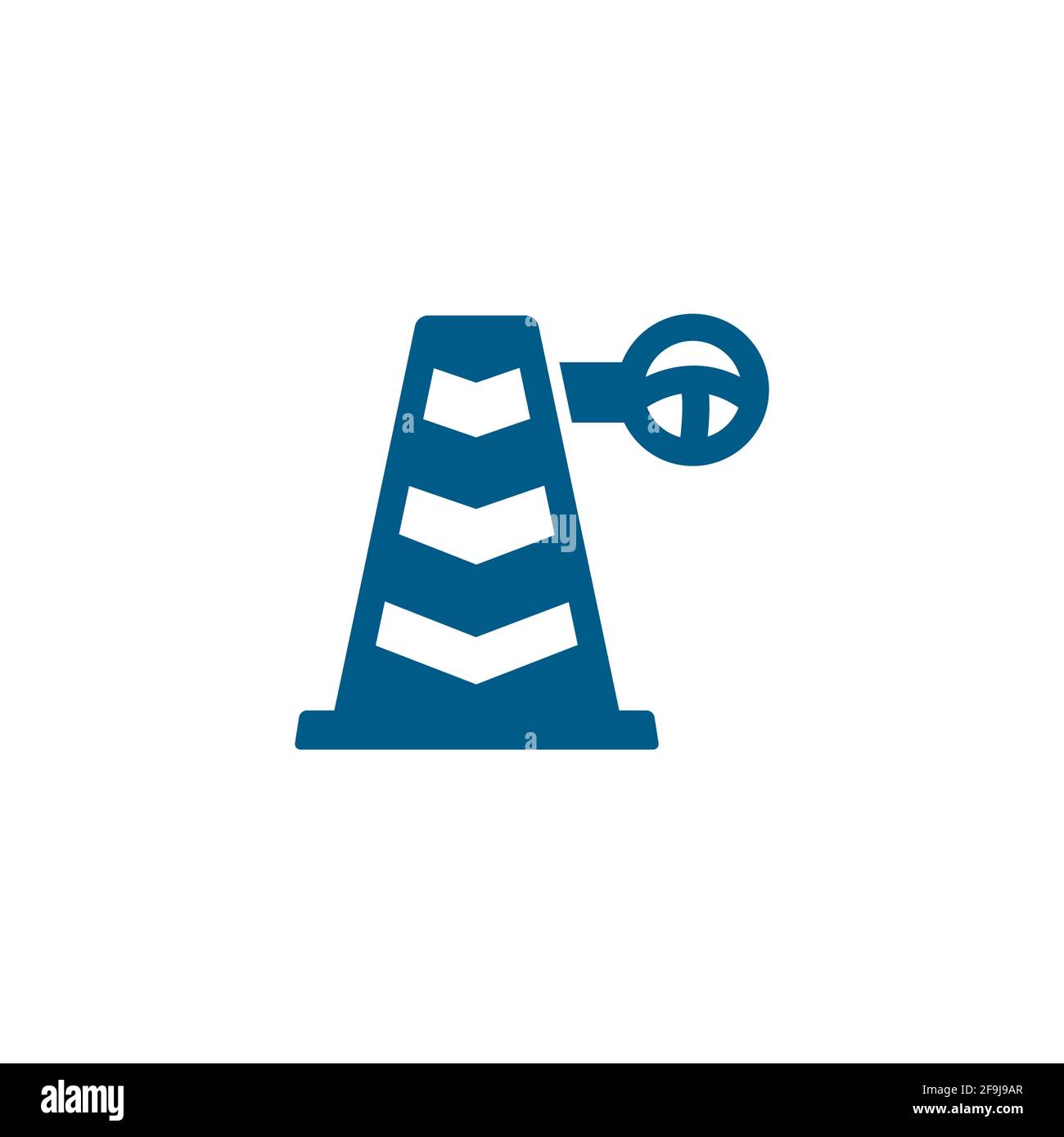 Traffic Cone Blue Icon On White Background. Blue Flat Style Vector ...