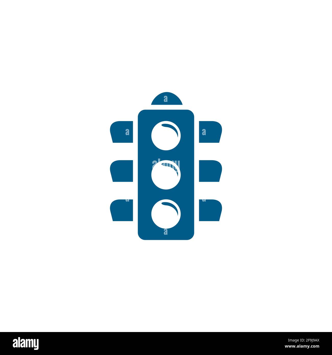 Traffic Light Signal Blue Icon On White Background. Blue Flat Style ...