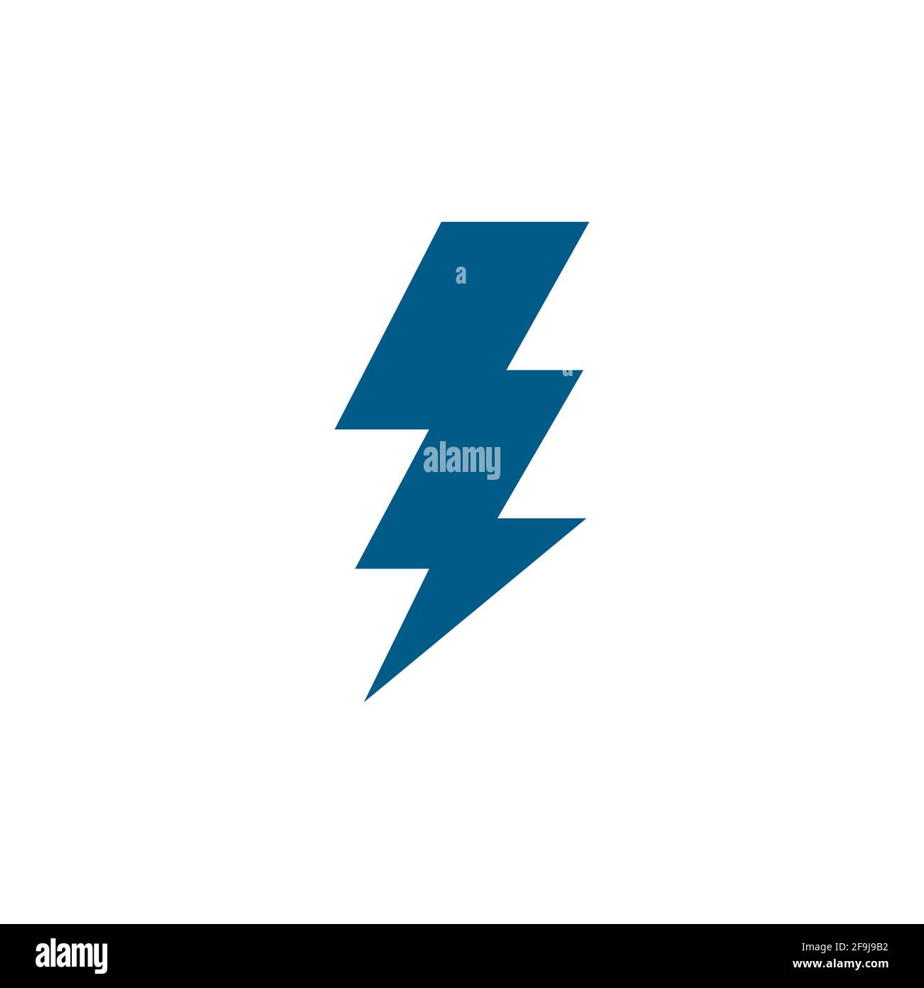 Thunderbolt Blue Icon On White Background. Blue Flat Style Vector ...
