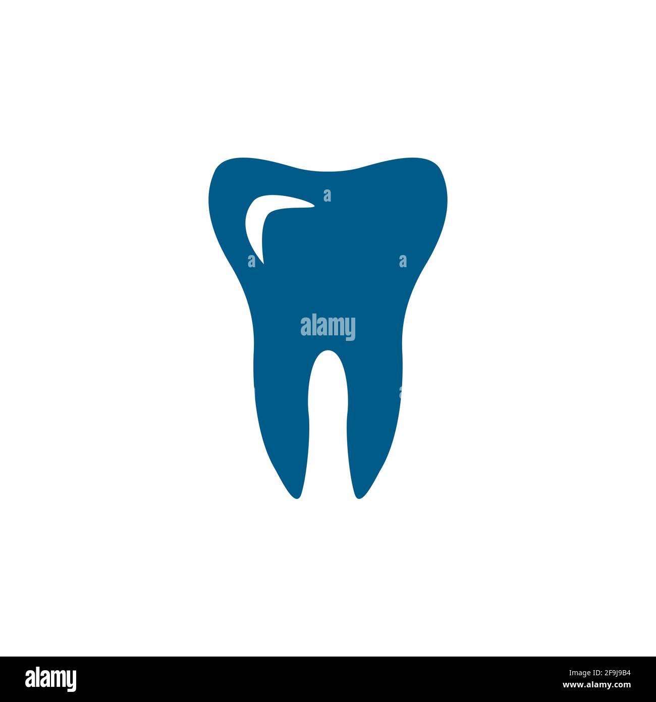 Tooth Blue Icon On White Background. Blue Flat Style Vector ...