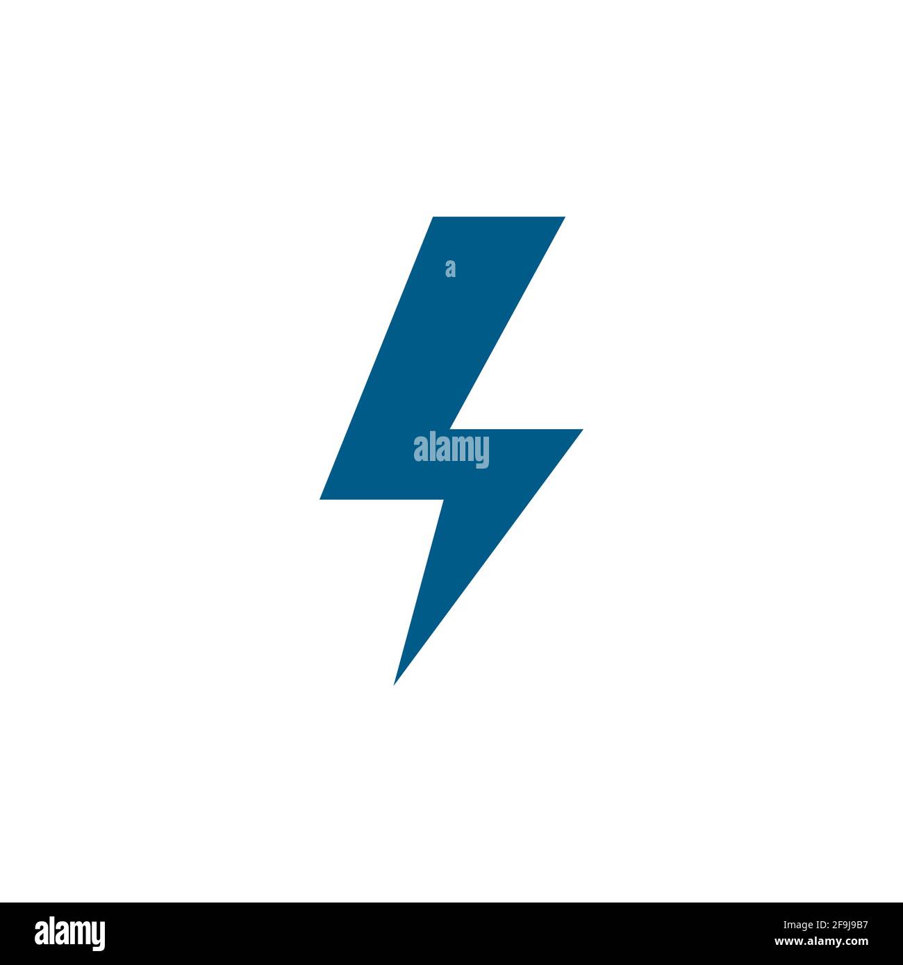 Thunderbolt Blue Icon On White Background. Blue Flat Style Vector ...
