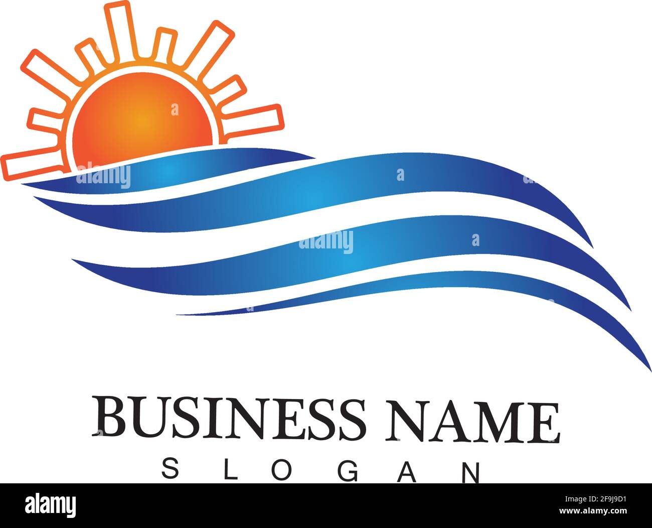 Water wave and sun icon vector illustration design logo Stock Vector ...