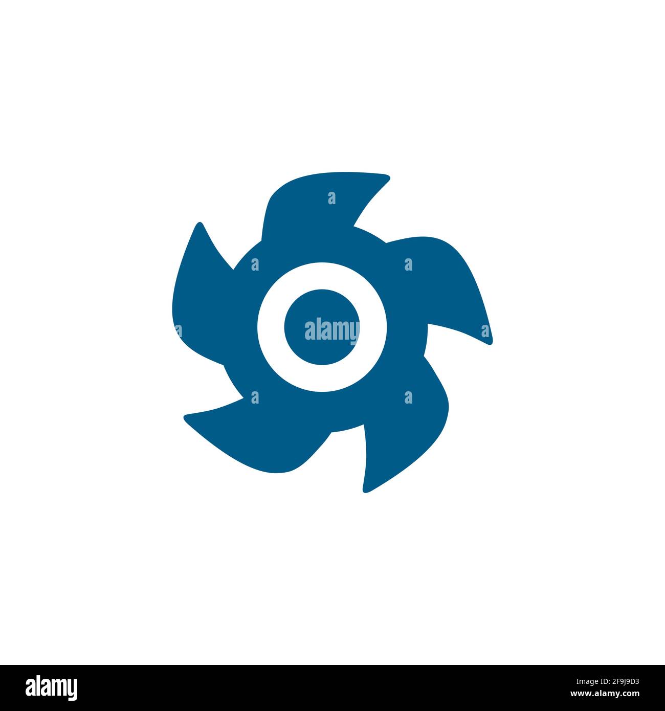 Turbine Blue Icon On White Background. Blue Flat Style Vector ...