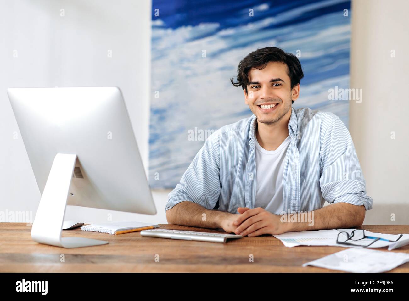 Portrait successful hispanic programmer hi-res stock photography and ...