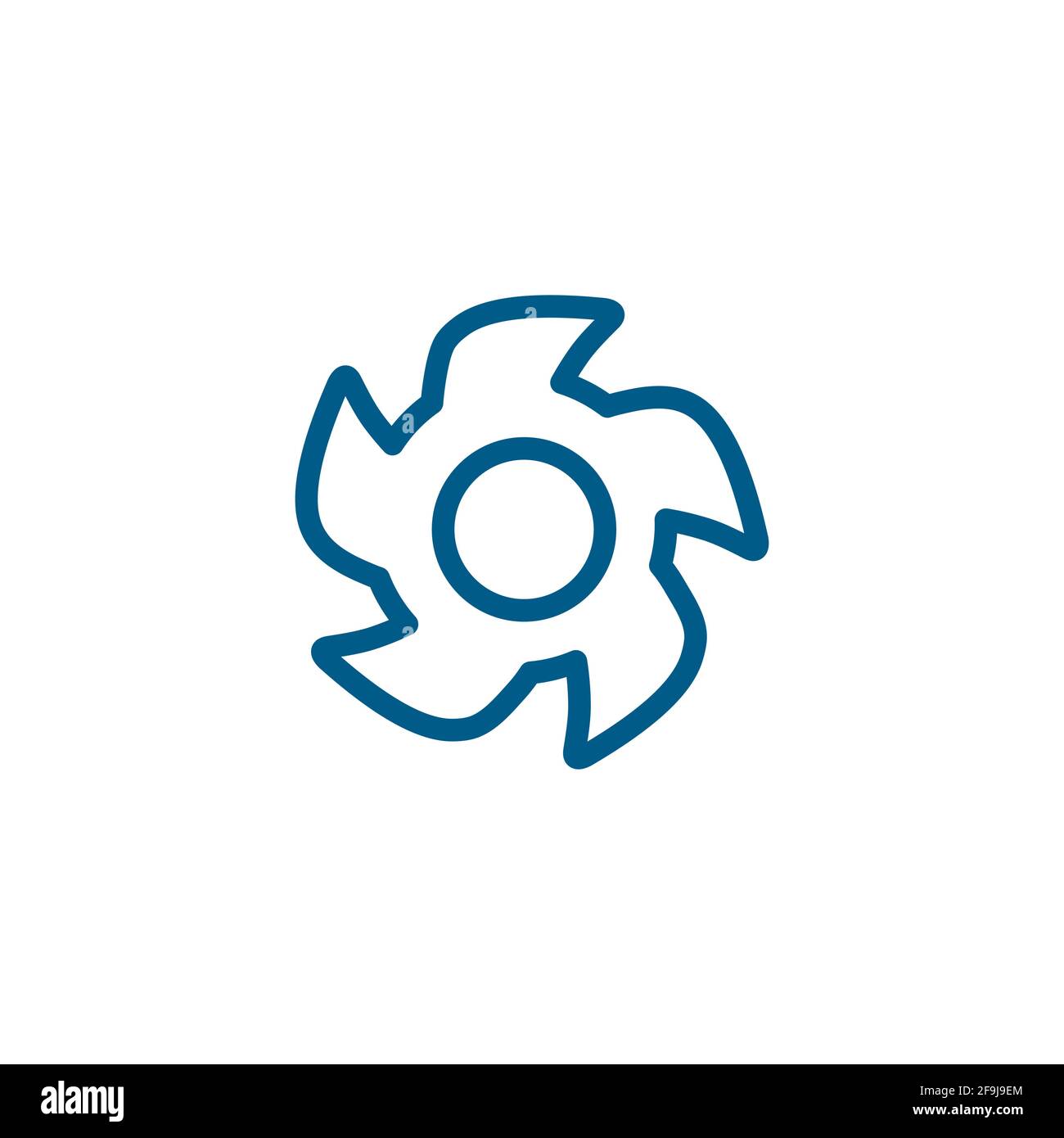 Turbine Line Blue Icon On White Background. Blue Flat Style Vector ...