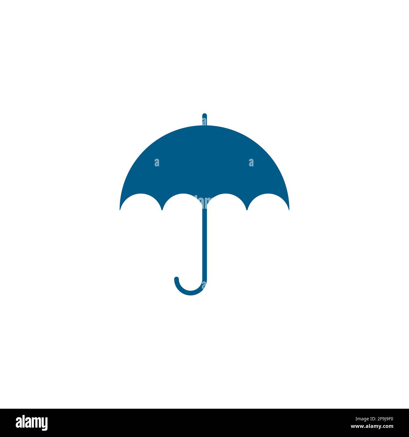 Umbrella Blue Icon On White Background. Blue Flat Style Vector ...