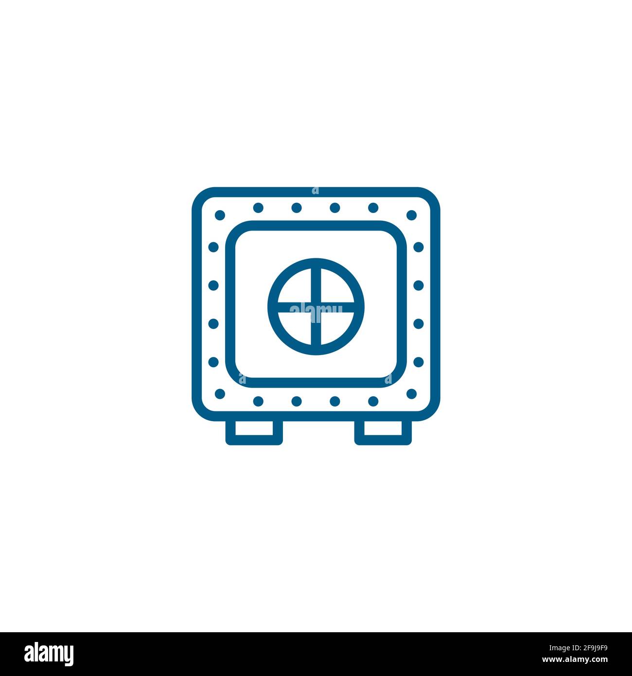 Vault Line Blue Icon On White Background. Blue Flat Style Vector ...