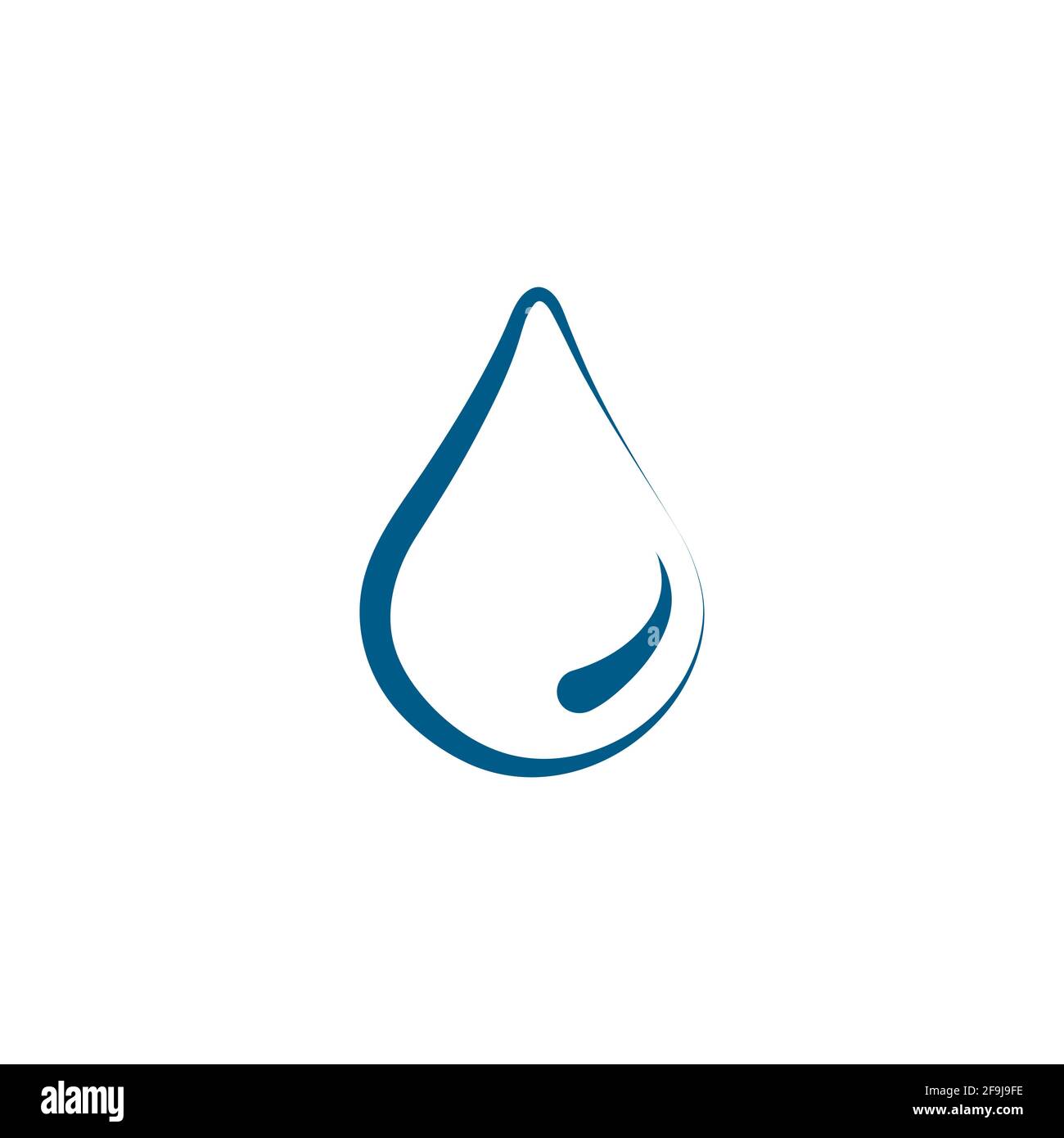 Water Drop Line Blue Icon On White Background. Blue Flat Style Vector ...