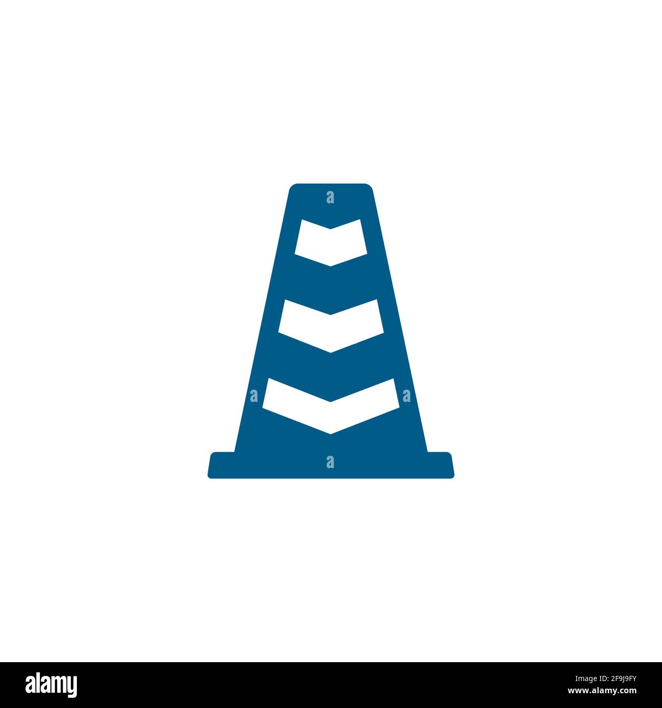 Traffic Cone Blue Icon On White Background. Blue Flat Style Vector ...