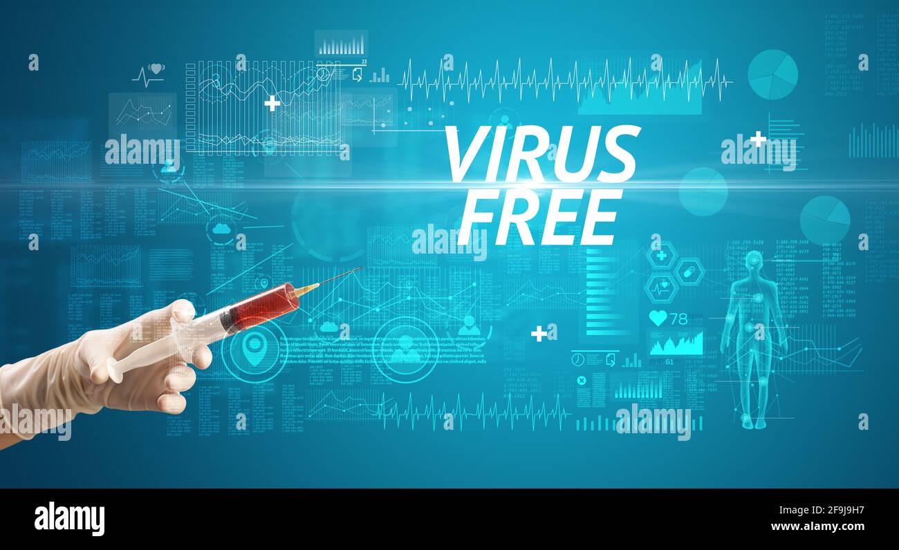 Syringe needle with virus vaccine Stock Photo - Alamy