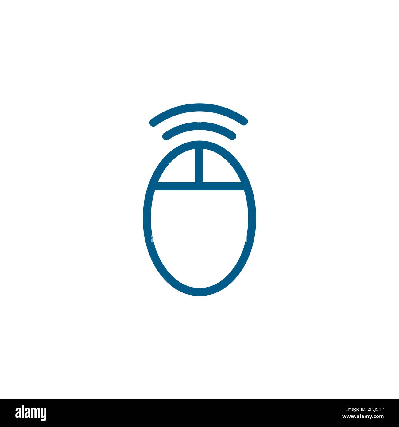 Wifi Mouse Line Blue Icon On White Background. Blue Flat Style Vector ...