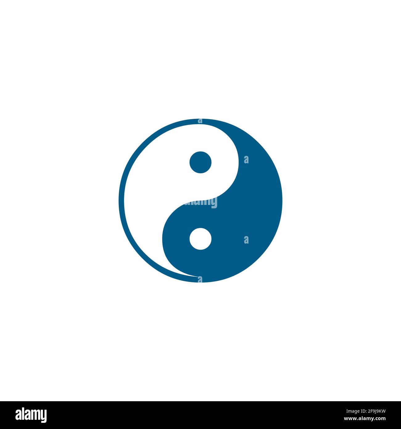 Yin And Yang Blue Icon On White Background. Blue Flat Style Vector ...
