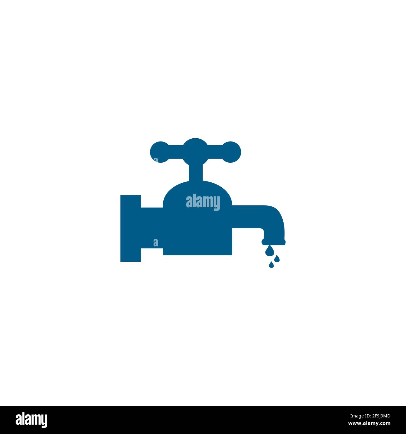 Water Tap Blue Icon On White Background. Blue Flat Style Vector ...