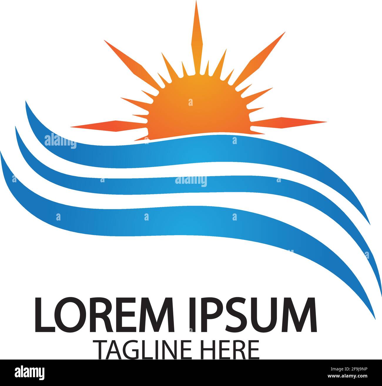 Water wave and sun icon vector illustration design logo Stock Vector ...