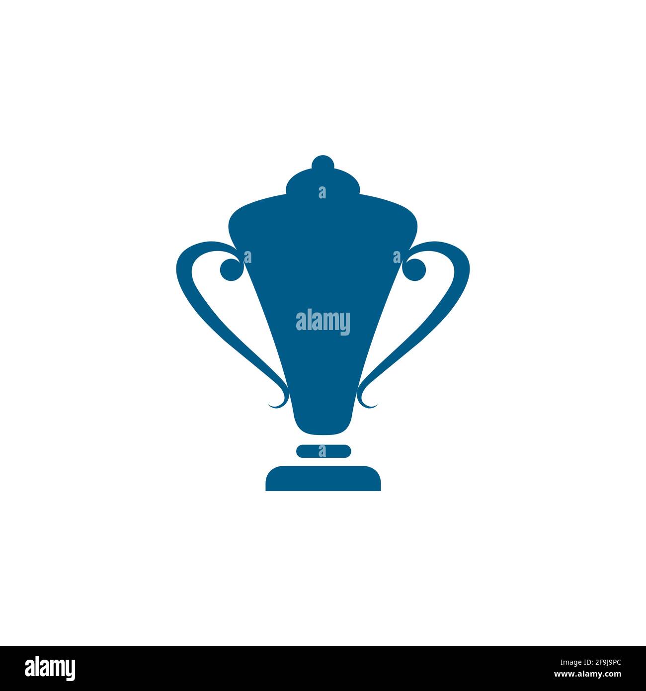 Trophy Blue Icon On White Background. Blue Flat Style Vector ...