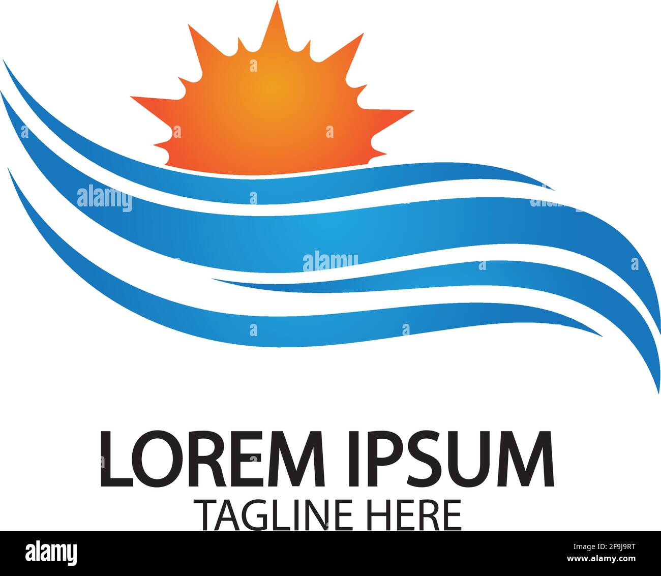 Water wave and sun icon vector illustration design logo Stock Vector ...