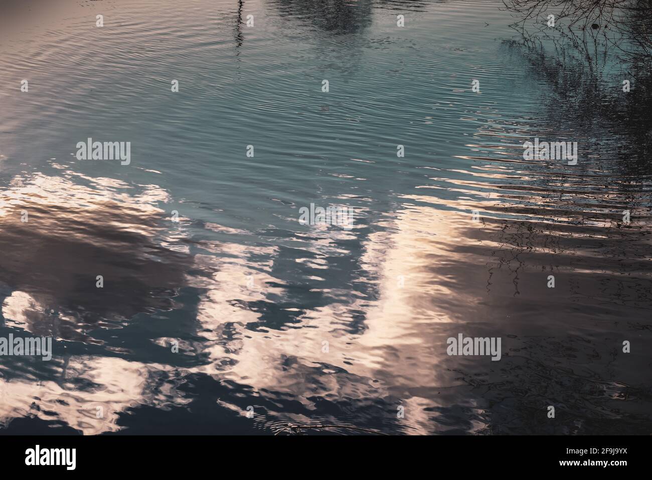 Reflections in water make a relaxing abstract background Stock Photo ...