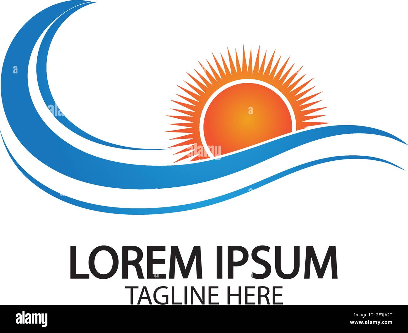 Water wave and sun icon vector illustration design logo Stock Vector ...