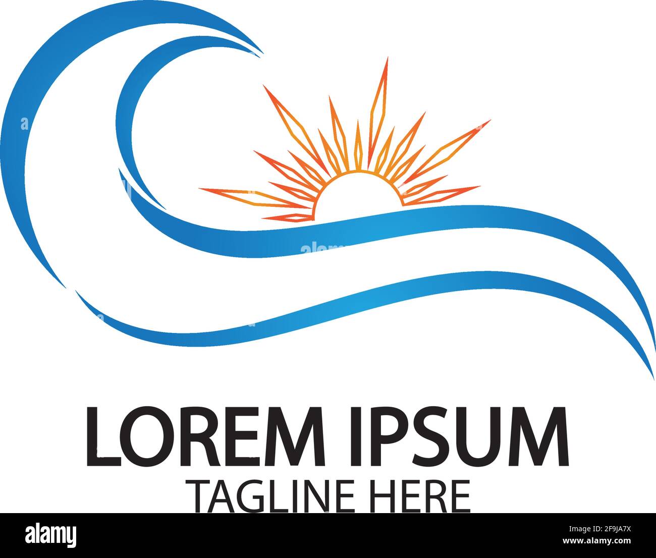 Water wave and sun icon vector illustration design logo Stock Vector ...