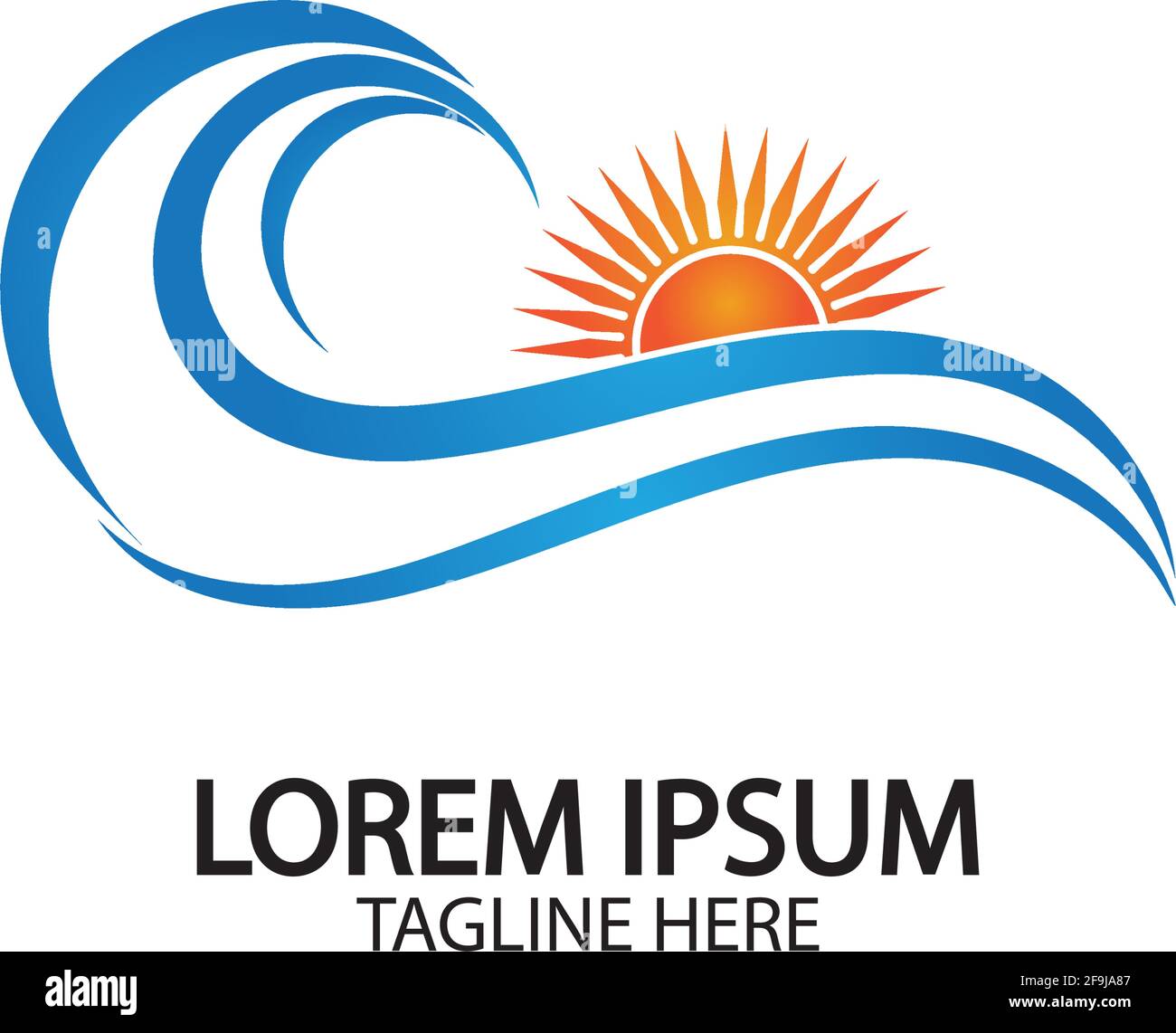 Water wave and sun icon vector illustration design logo Stock Vector ...