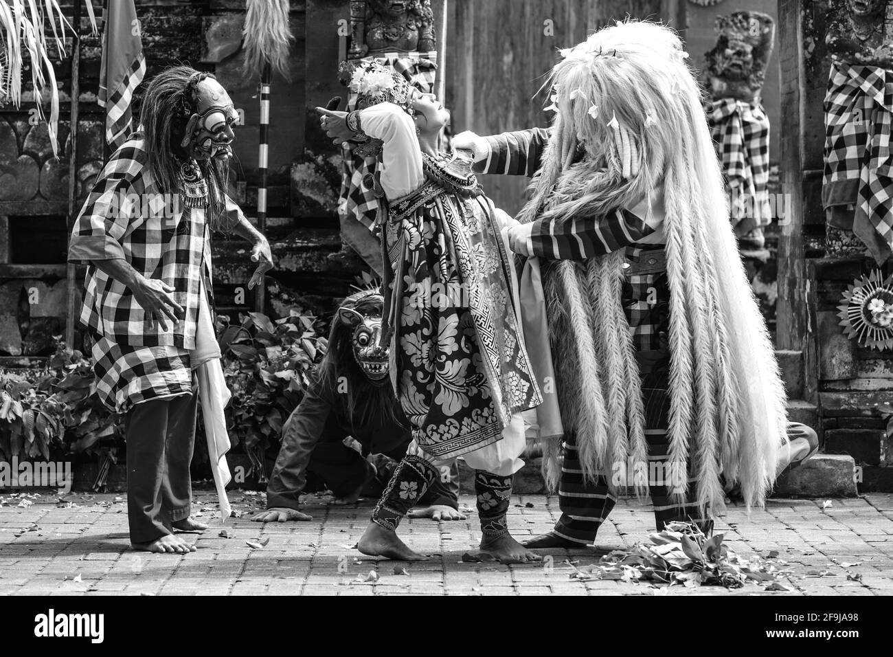 Local People Performing In A Traditional Balinese Barong and Kris Dance ...